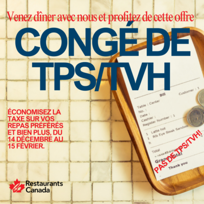 GST/HST tax holiday: What you need to know - Restaurants Canada