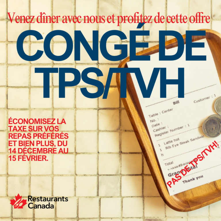 GST/HST tax holiday: What you need to know - Restaurants Canada