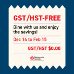 GST/HST tax holiday: What you need to know - Restaurants Canada